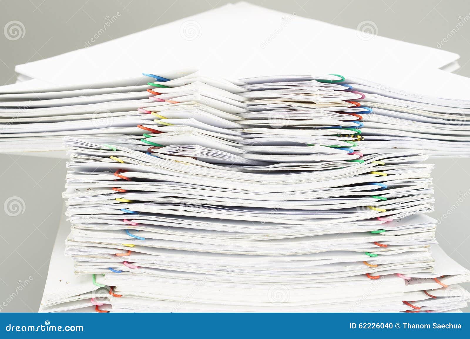 Pile of Overload White Paperwork and Reports Stock Photo - Image of ...