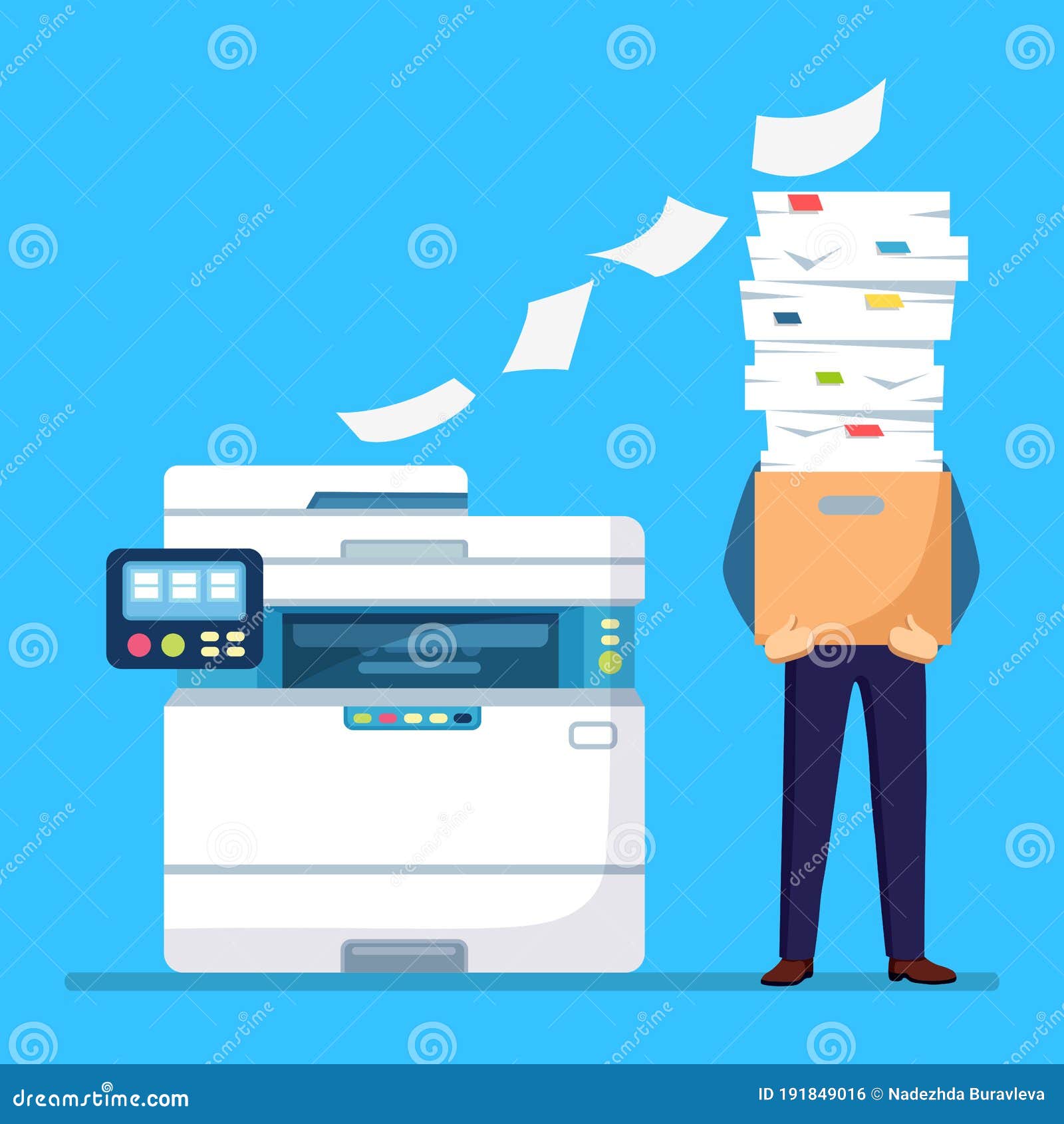 Stack Of Printer Paper Next To Office Printer Stock Photography ...
