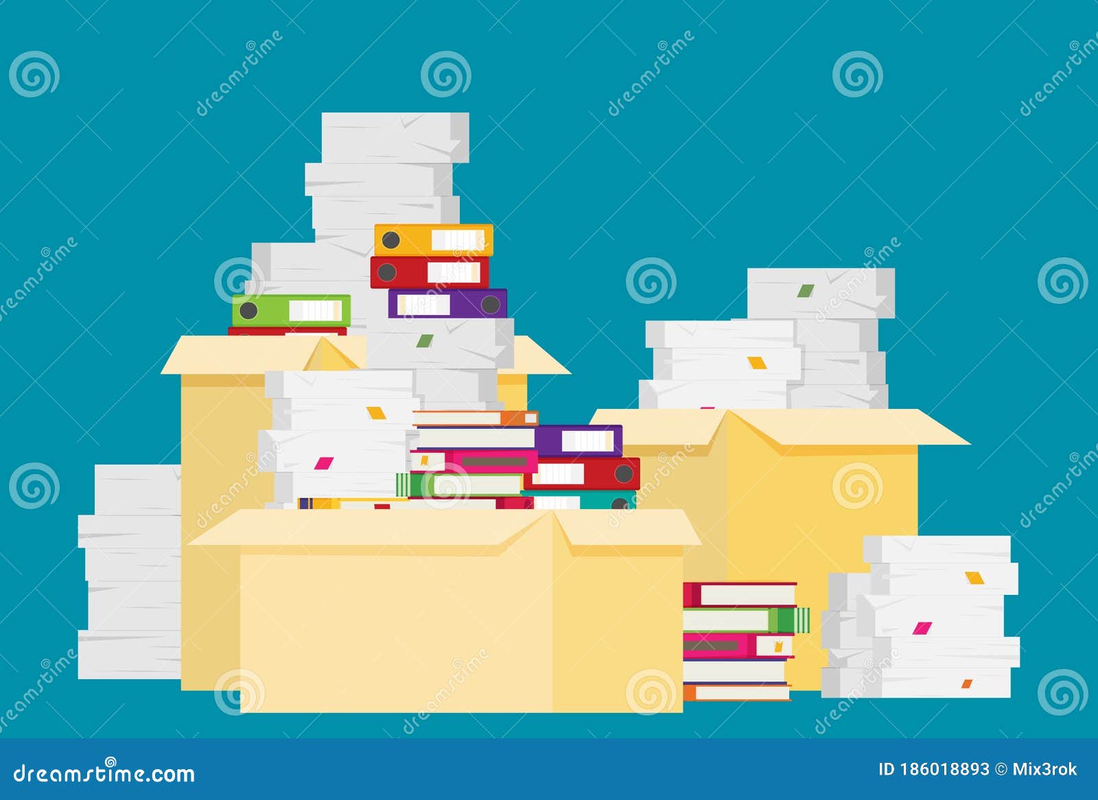 Paperwork And Office Routine Concept. Businessman Office Employee Male ...