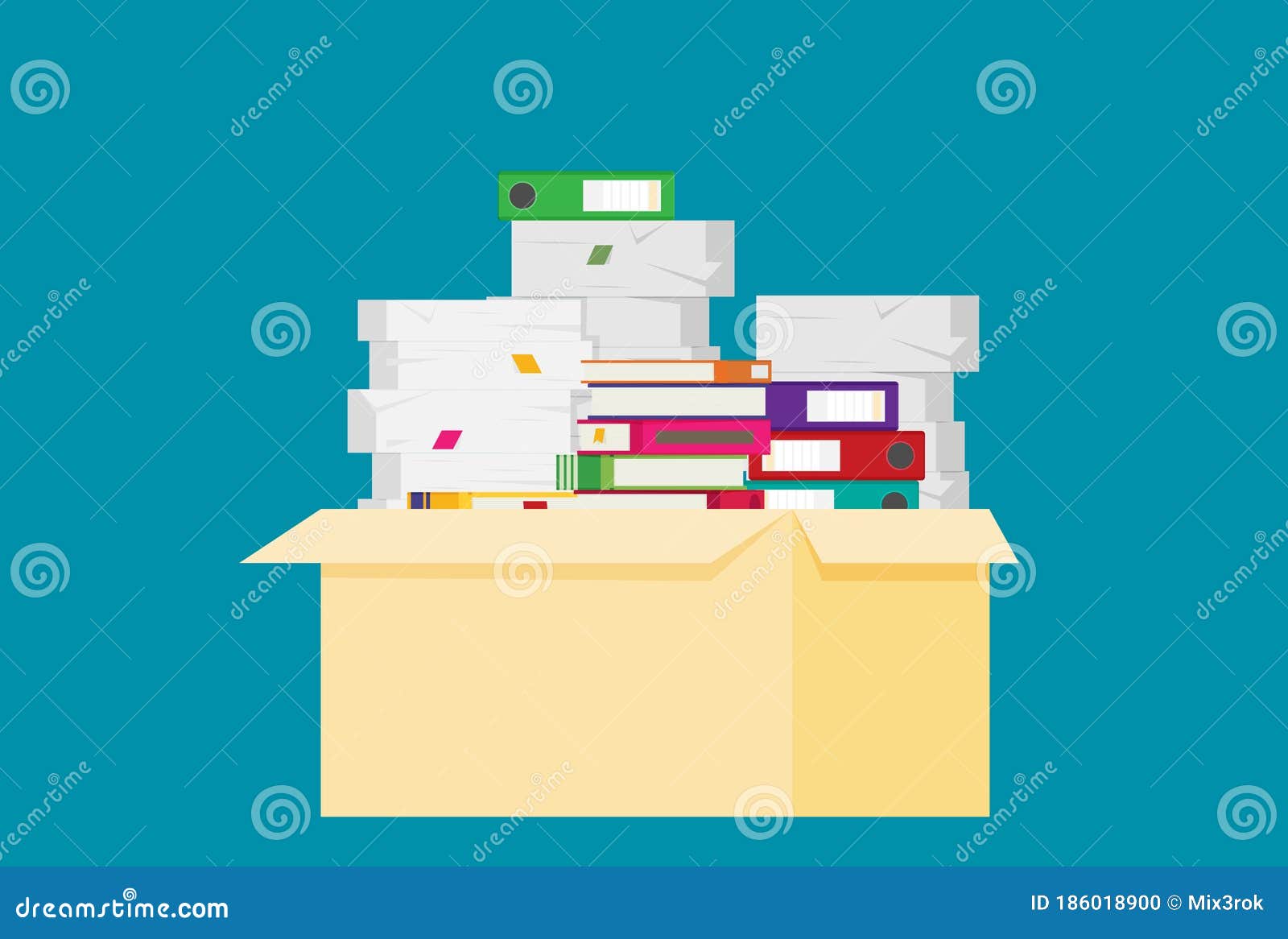 Pile of Paper Documents and File Folders. Bureaucracy, Paperwork ...