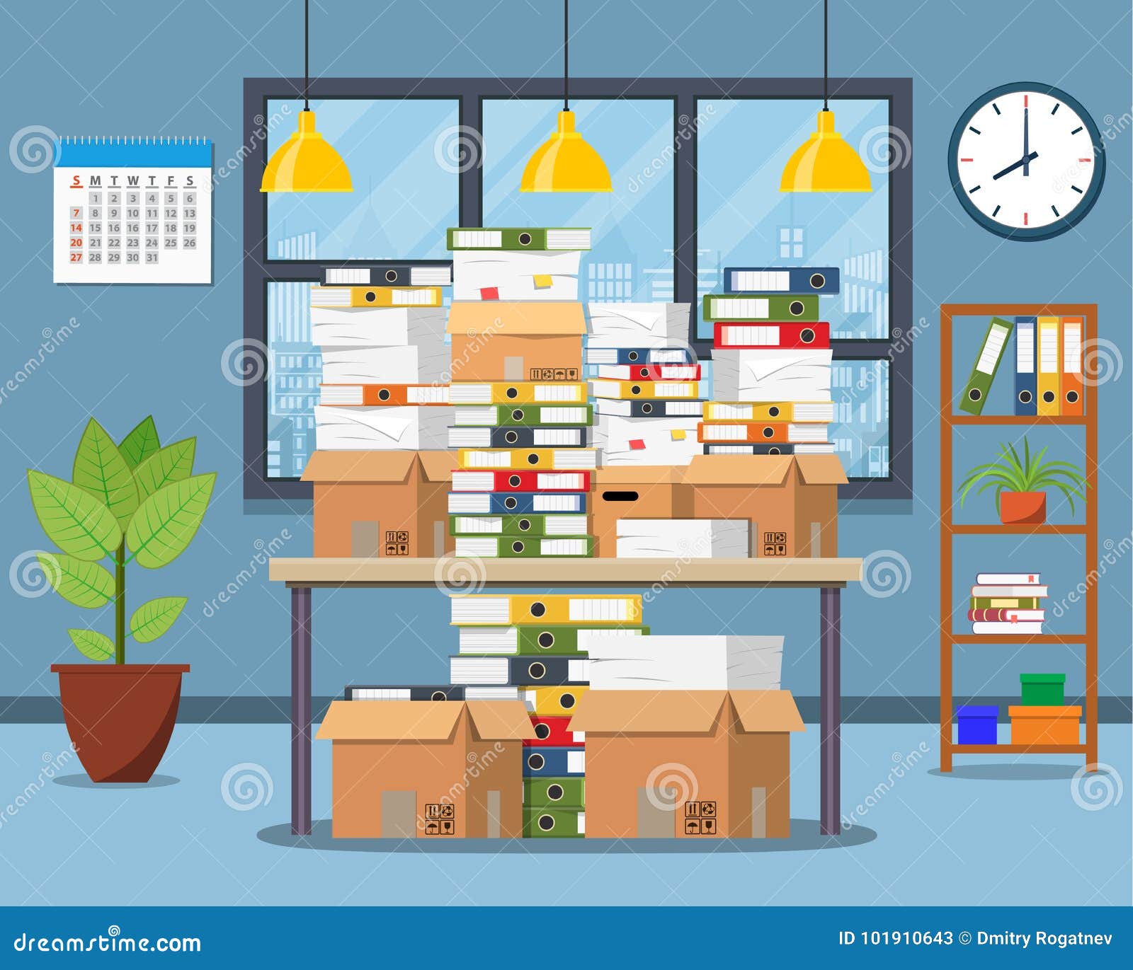 Pile Of Paper, Busy Businessman With Stack Of Documents In Carton ...