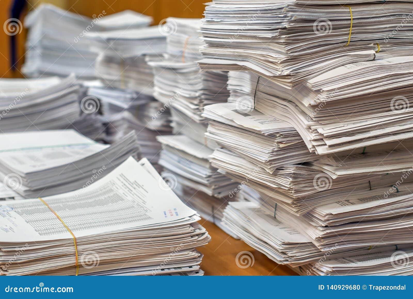 Pile of Paper Documents in the Office Stock Photo - Image of copy ...