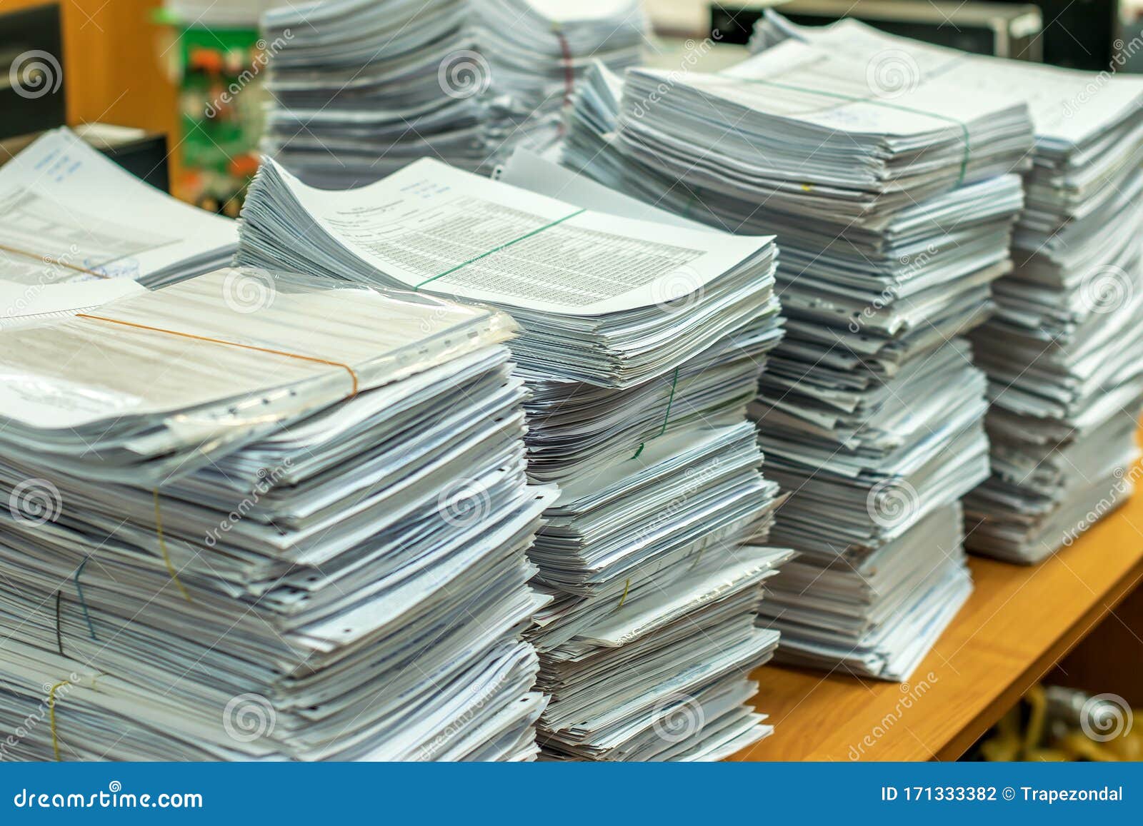 Pile of Paper Documents in the Office Stock Photo - Image of messy ...