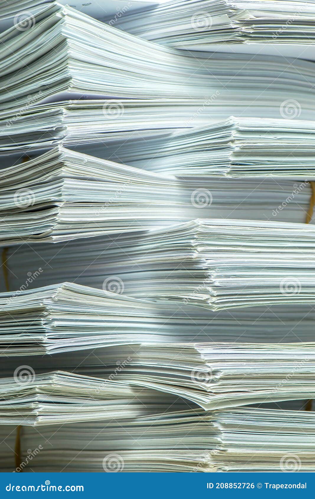 Pile of Paper Documents in the Office Stock Photo - Image of stress ...