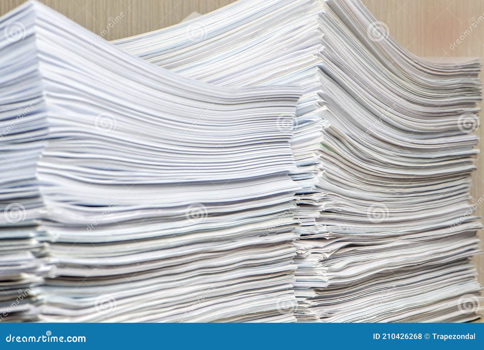 Pile of Paper Documents in the Office Stock Photo - Image of accounting ...