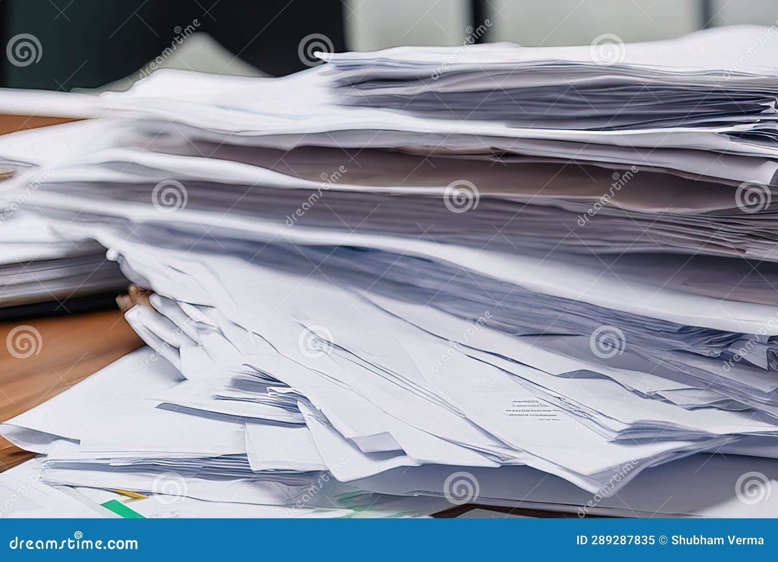 Pile of Paper Documentspile of Paper Documentsstack of Papers on Table ...