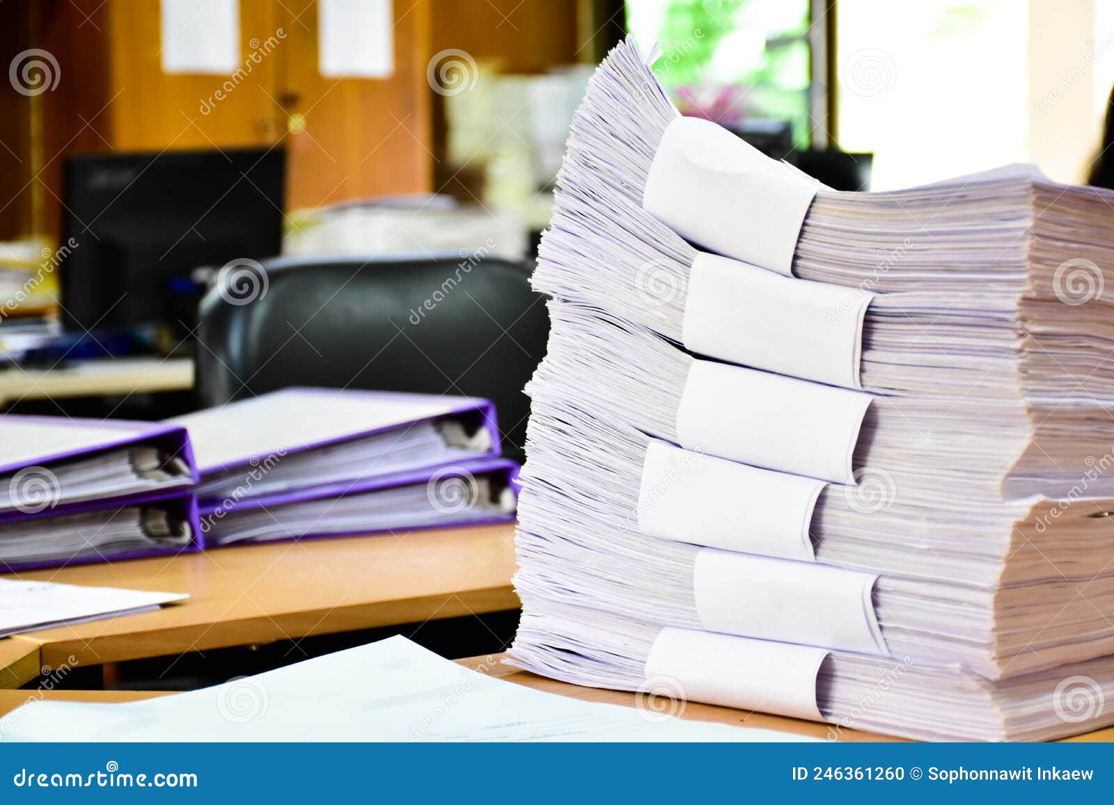 A Pile of Paper, an Important, Unfinished Work. Stock Photo - Image of ...