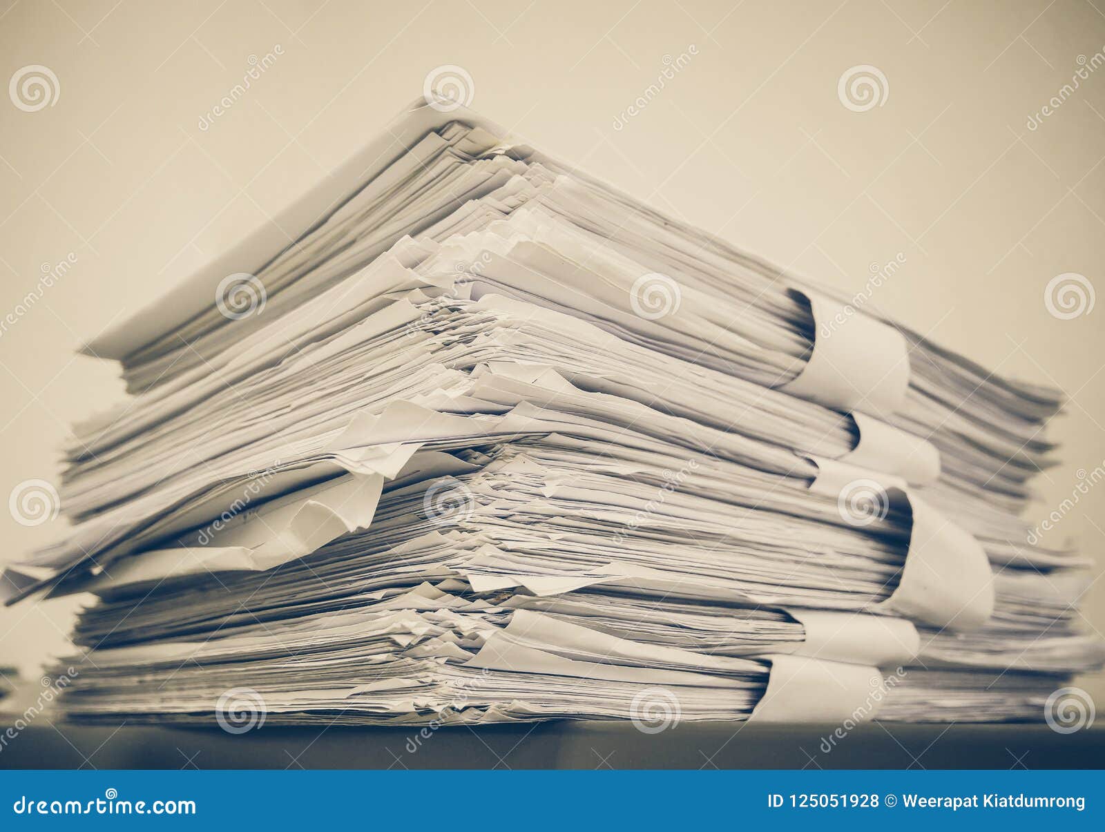 Pile of paper stock photo. Image of task, desk, workload - 125051928