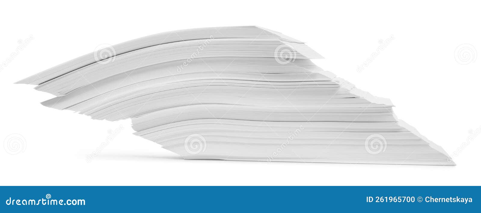 Pile of Paper Sheets on White Background Stock Photo - Image of blank ...