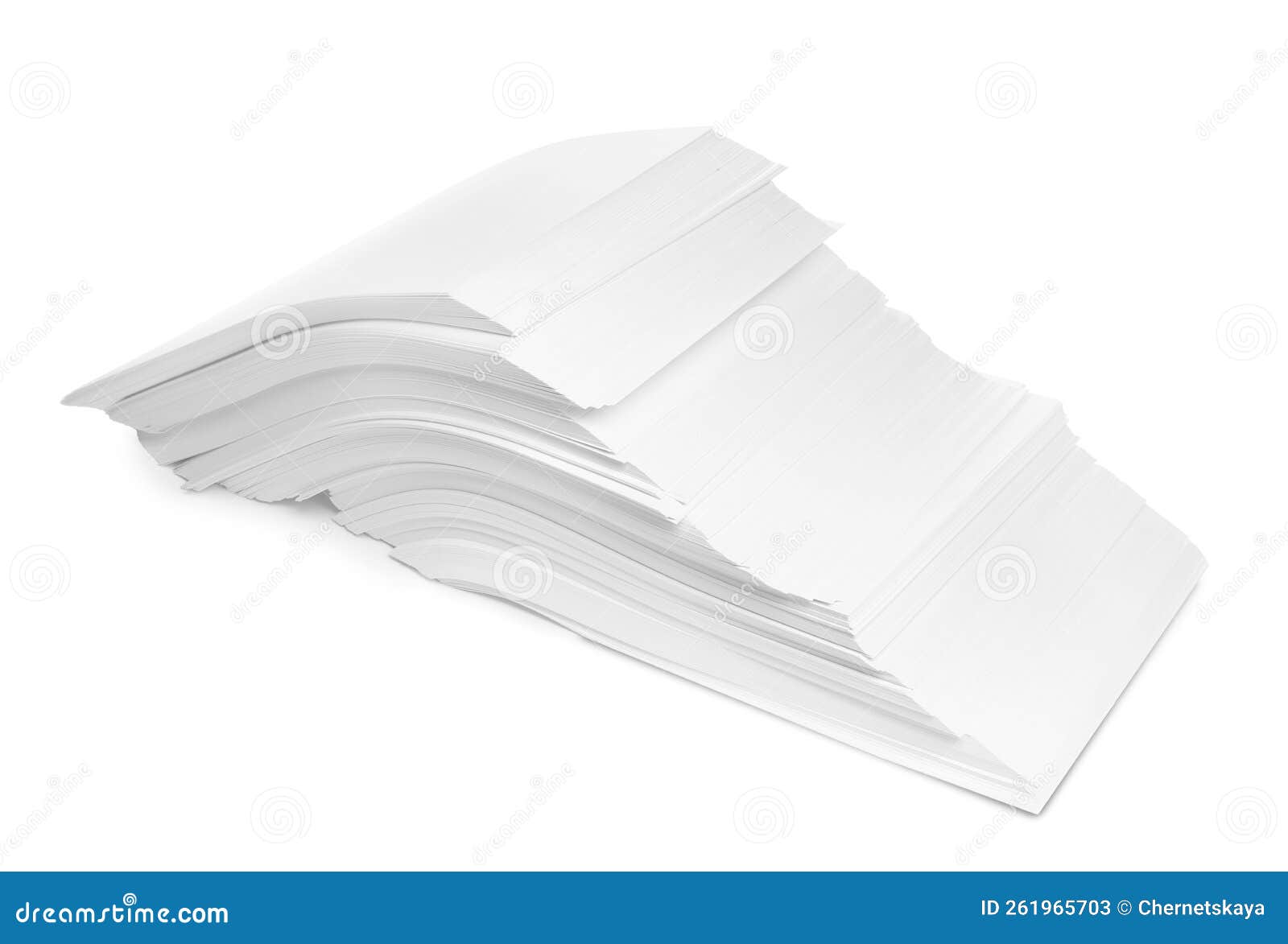 Pile of Paper Sheets on White Background Stock Image - Image of studio ...
