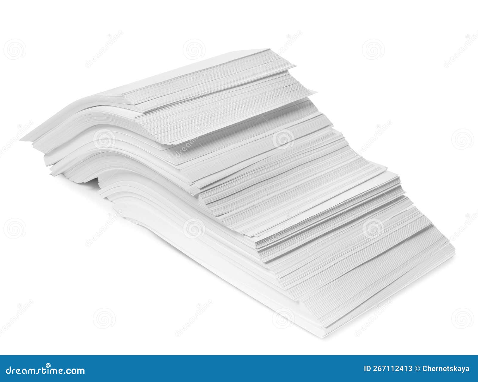 Pile of Paper Sheets on White Background Stock Image - Image of ...