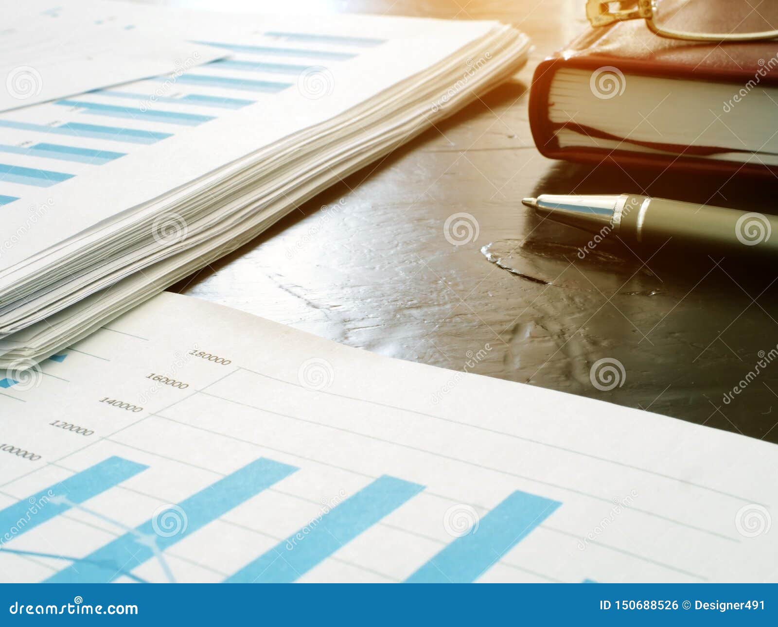 Pile of Papers with Assessment Business Report. Stock Photo - Image of ...