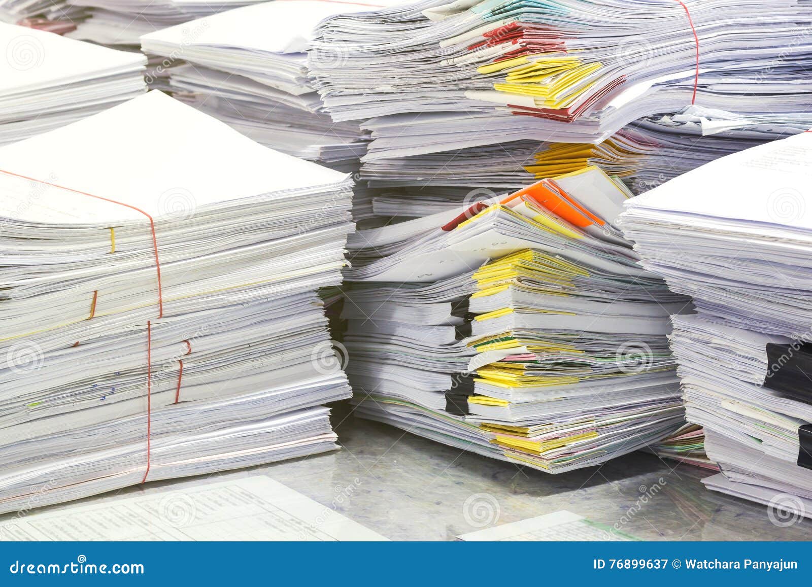 Pile of Papers Laid Overlap Stock Image - Image of knowledge, economic ...