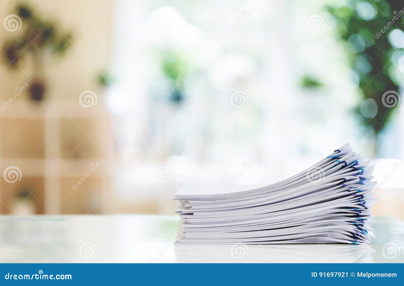 Pile of Papers Organized with Paper Clips Stock Image - Image of scene ...