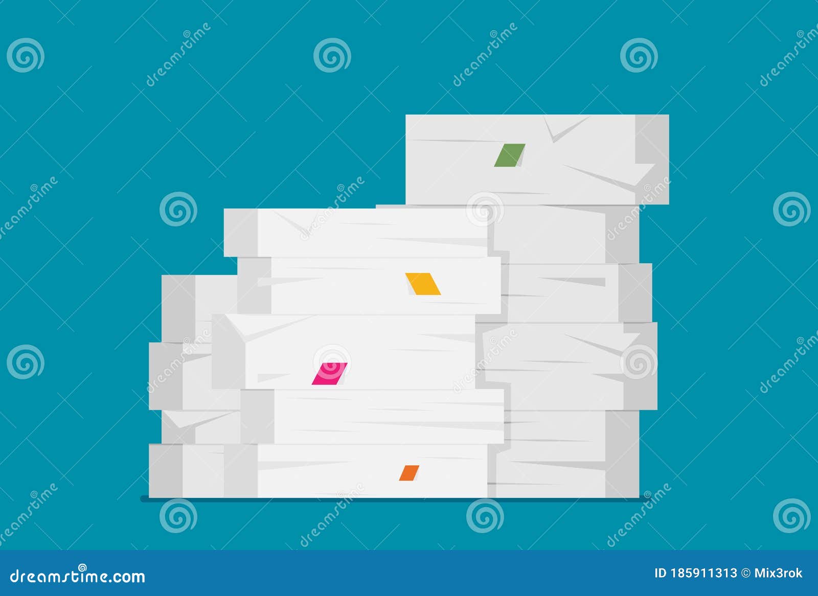 Pile of Papers. Vector Illustration in Flat Style Stock Vector ...