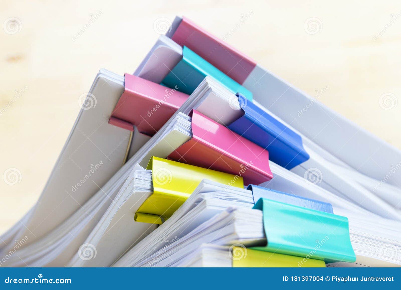 Pile of Papers at Work Office for Business on the Table Stock Photo ...