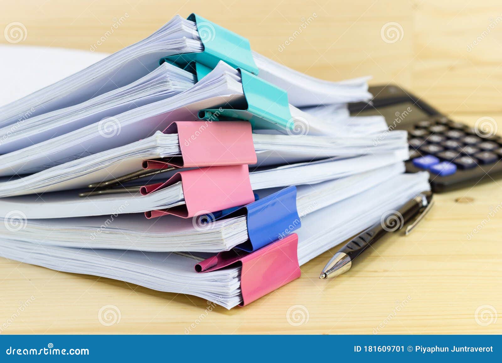 Pile of Papers at Work Office for Business on the Table Stock Image ...