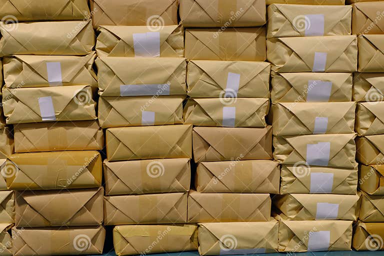 Pile of Parcels for Delivery Stock Photo - Image of pile, delivery ...