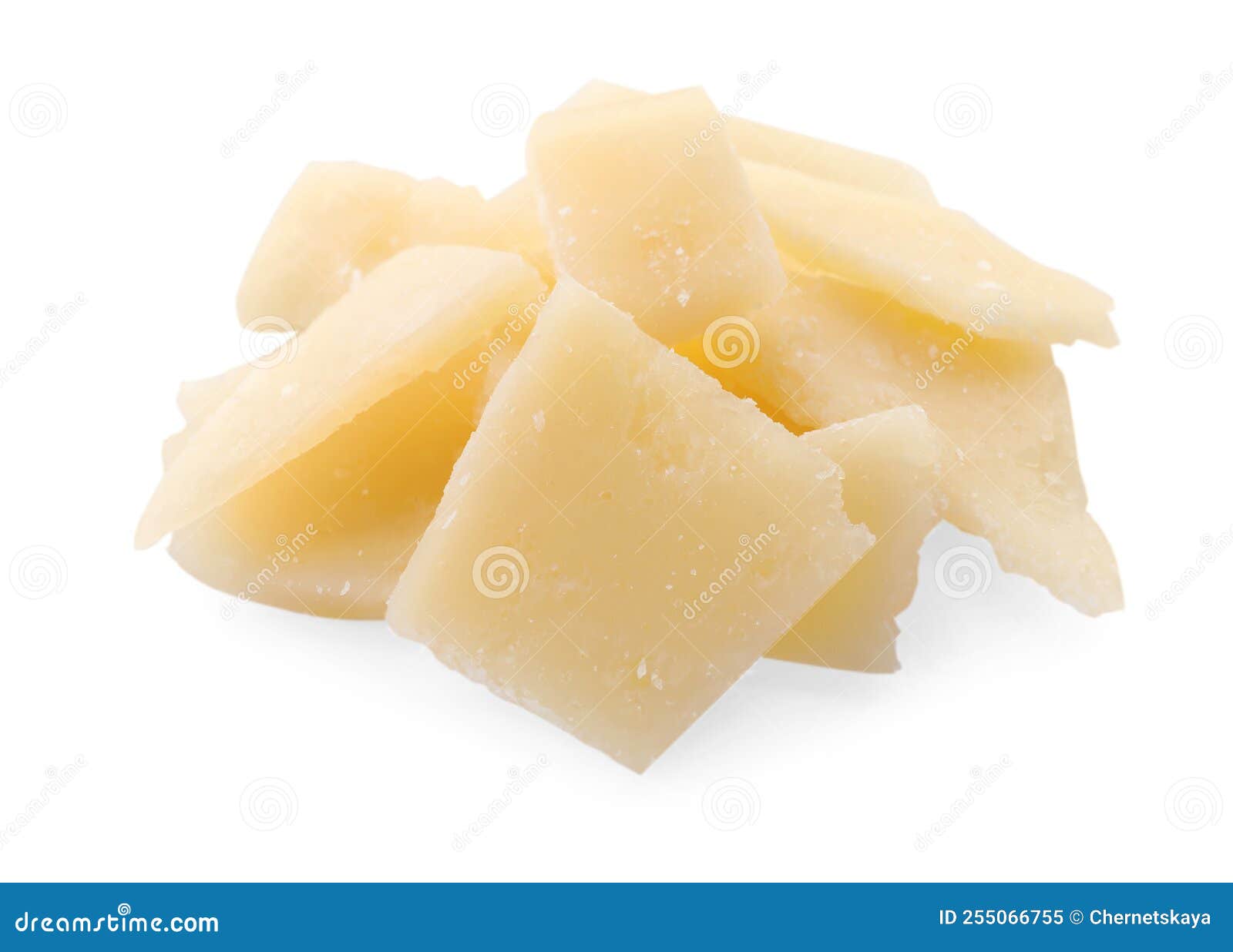 Pile of Parmesan Cheese Pieces on White Background Stock Image - Image ...