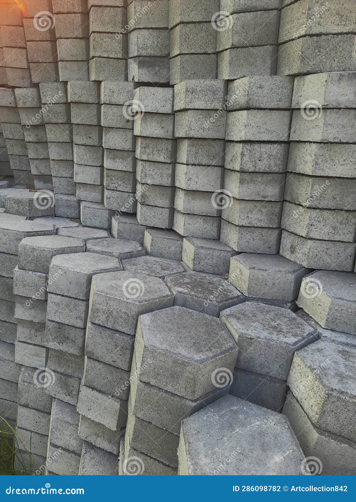 Pile of Paving Blocks Neatly Arranged Stock Photo - Image of flooring ...