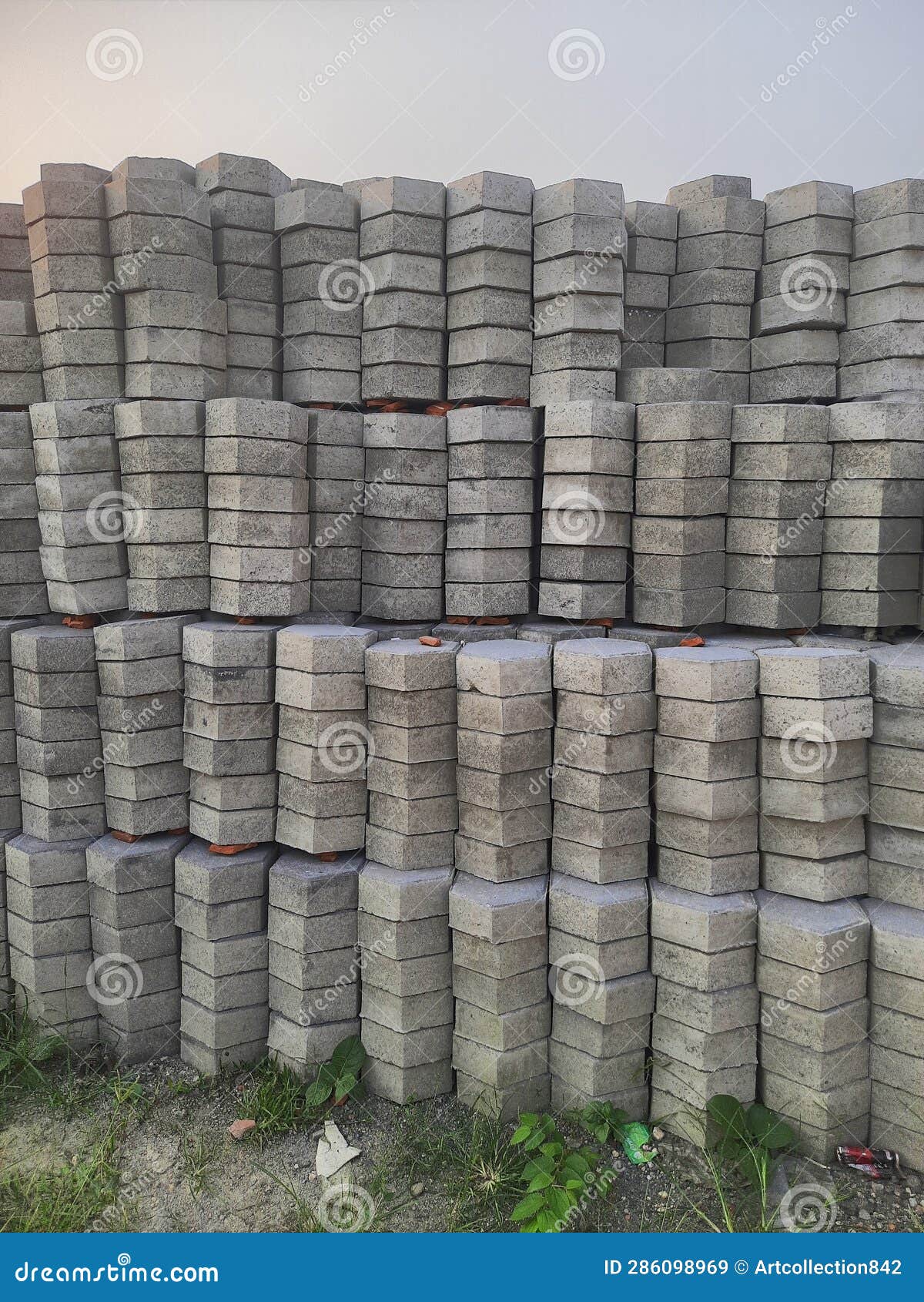 Pile of Paving Blocks Neatly Arranged Editorial Stock Image - Image of ...
