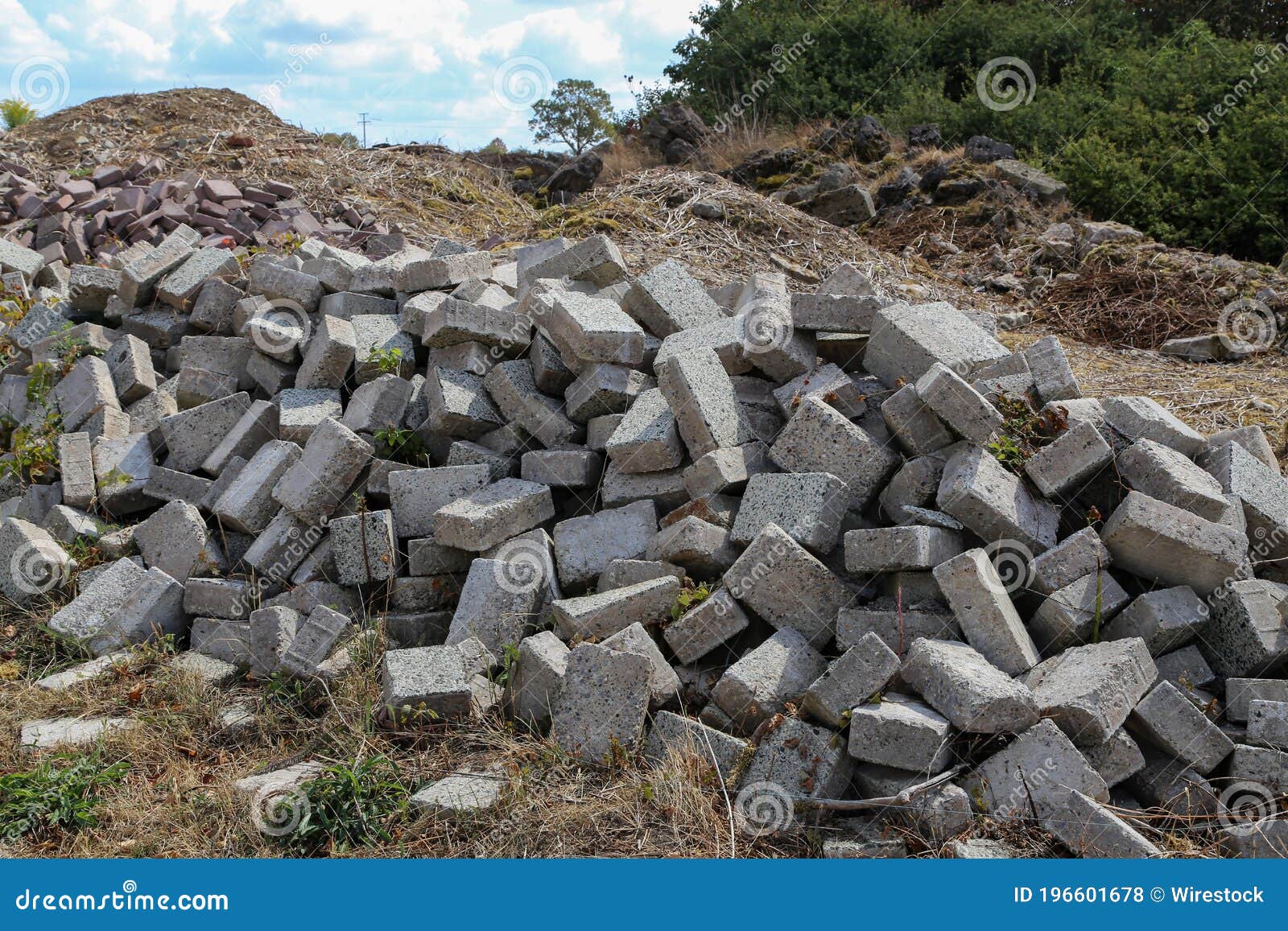 Pile of paving slabs stock photo. Image of rock, building - 196601678