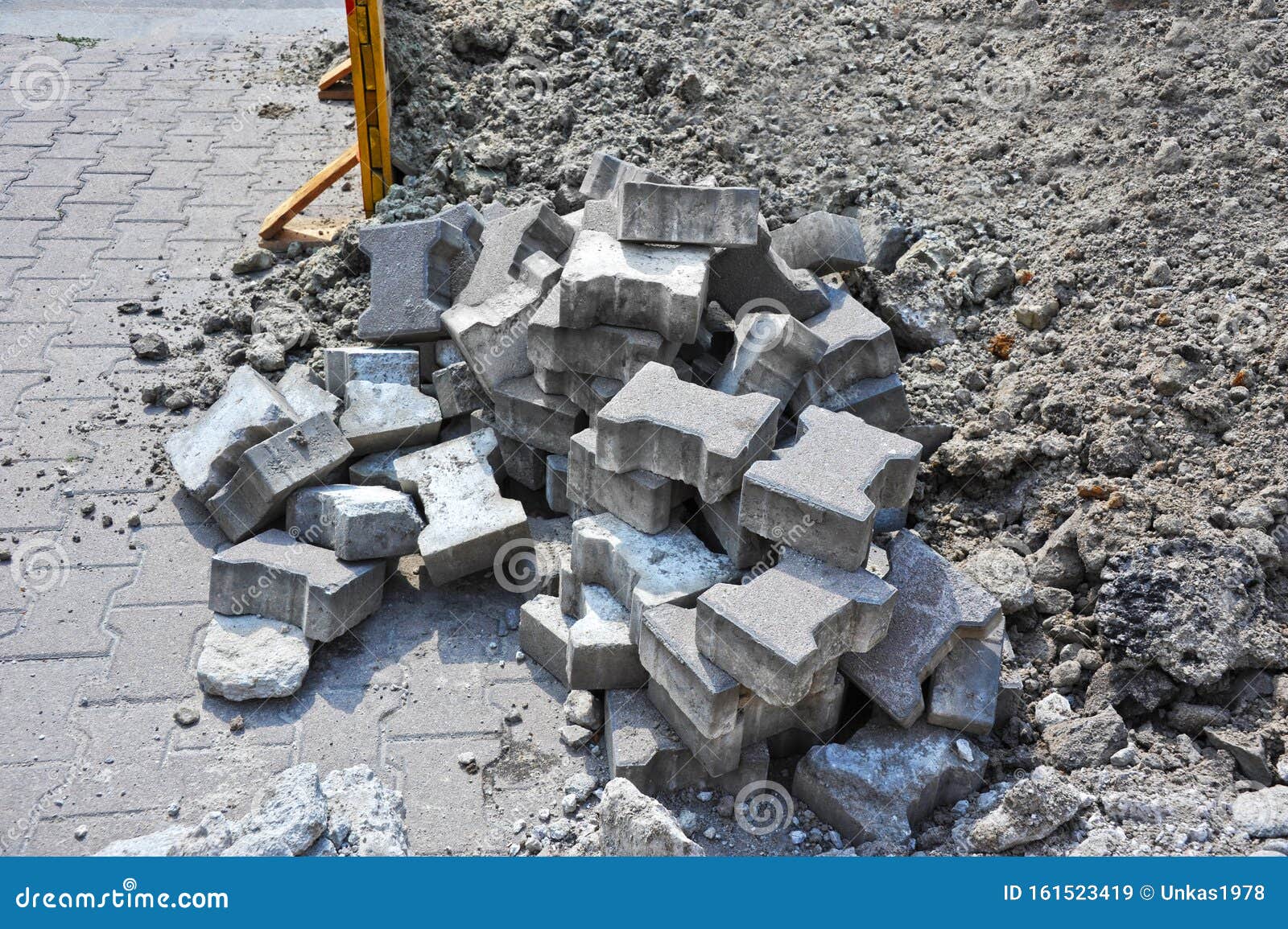 Pile of paving stone stock image. Image of cobblestone - 161523419