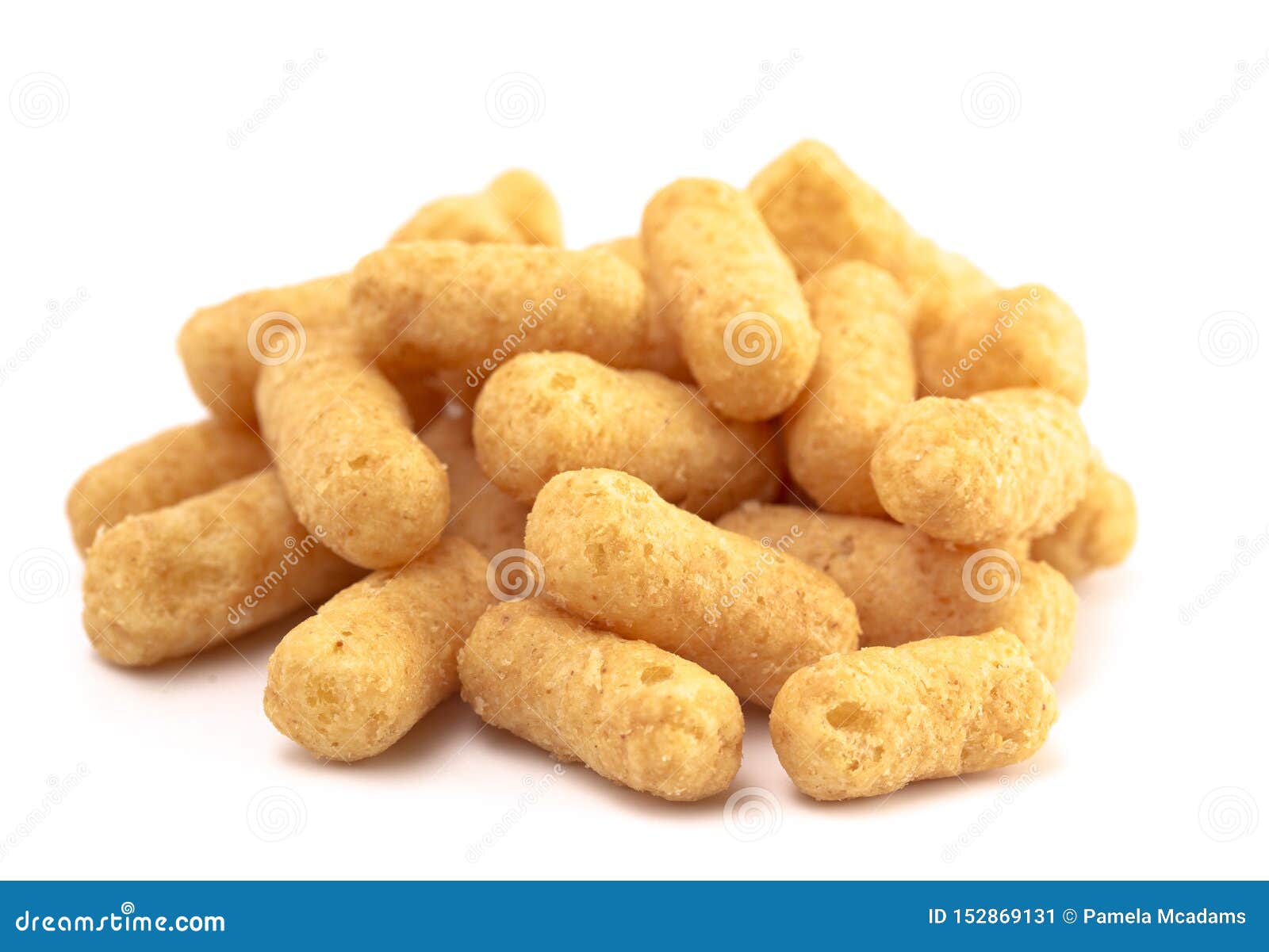 Pile of Peanut Butter Puffs Isolated on a White Background Stock Image ...