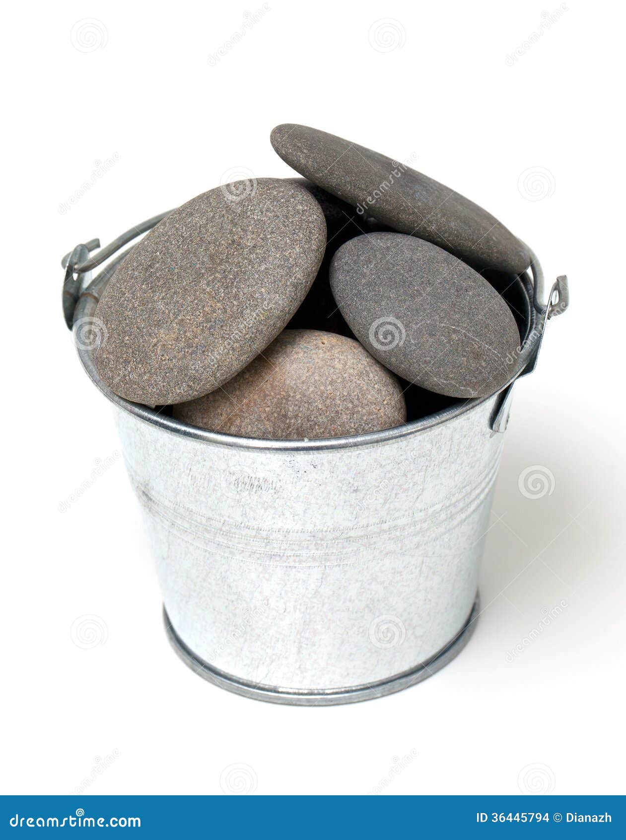 Pile of Pebles in a Metal Bucket Stock Photo - Image of geological ...