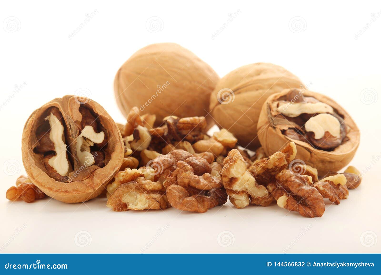 A Pile of Peeled Walnuts at White Background Stock Photo - Image of ...