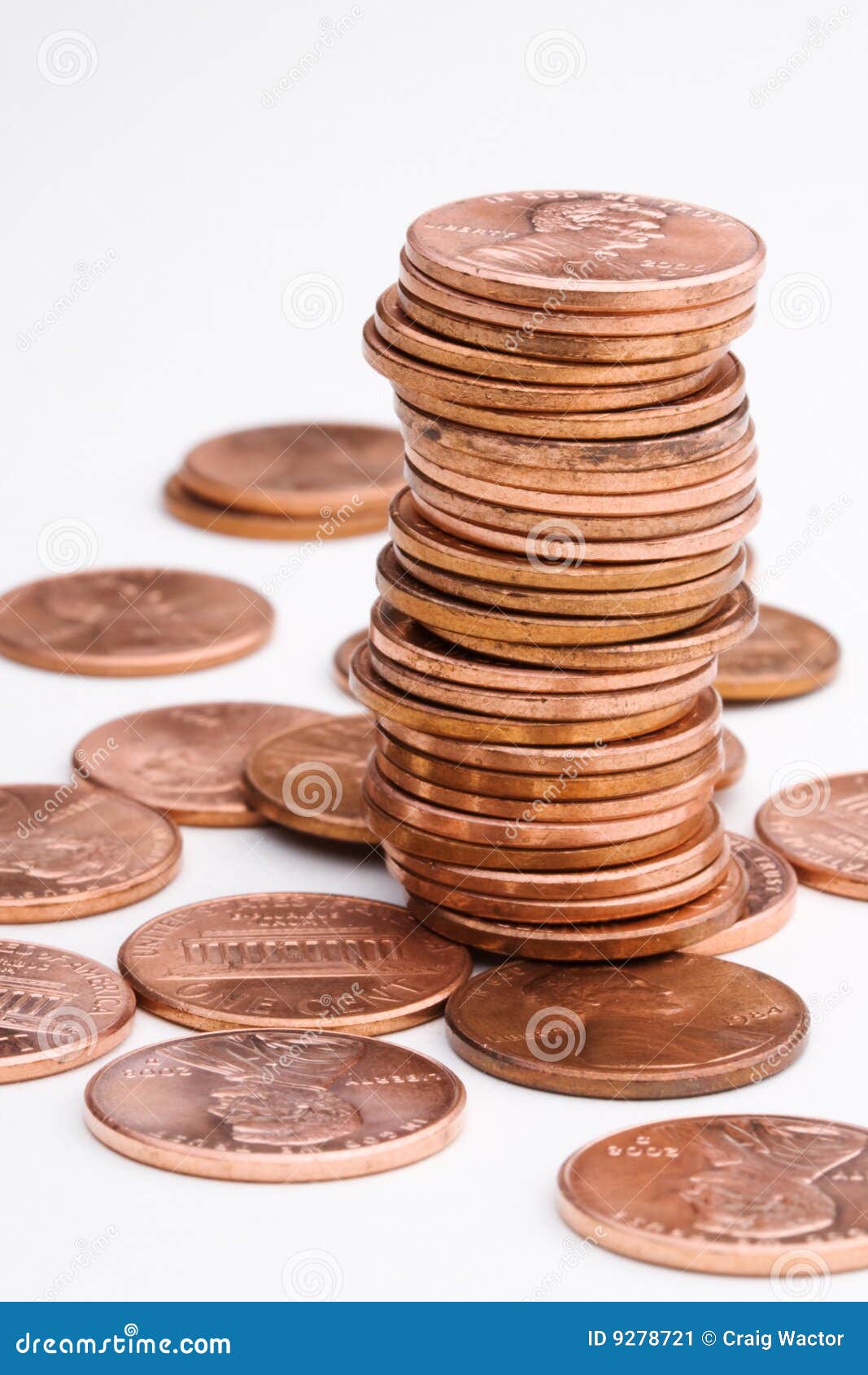 Pile Of Pennies Stock Image - Image: 9278721