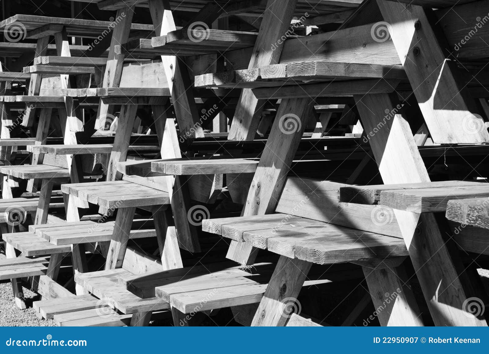 Pile of Picnic tables stock image. Image of bench, outdoor - 22950907