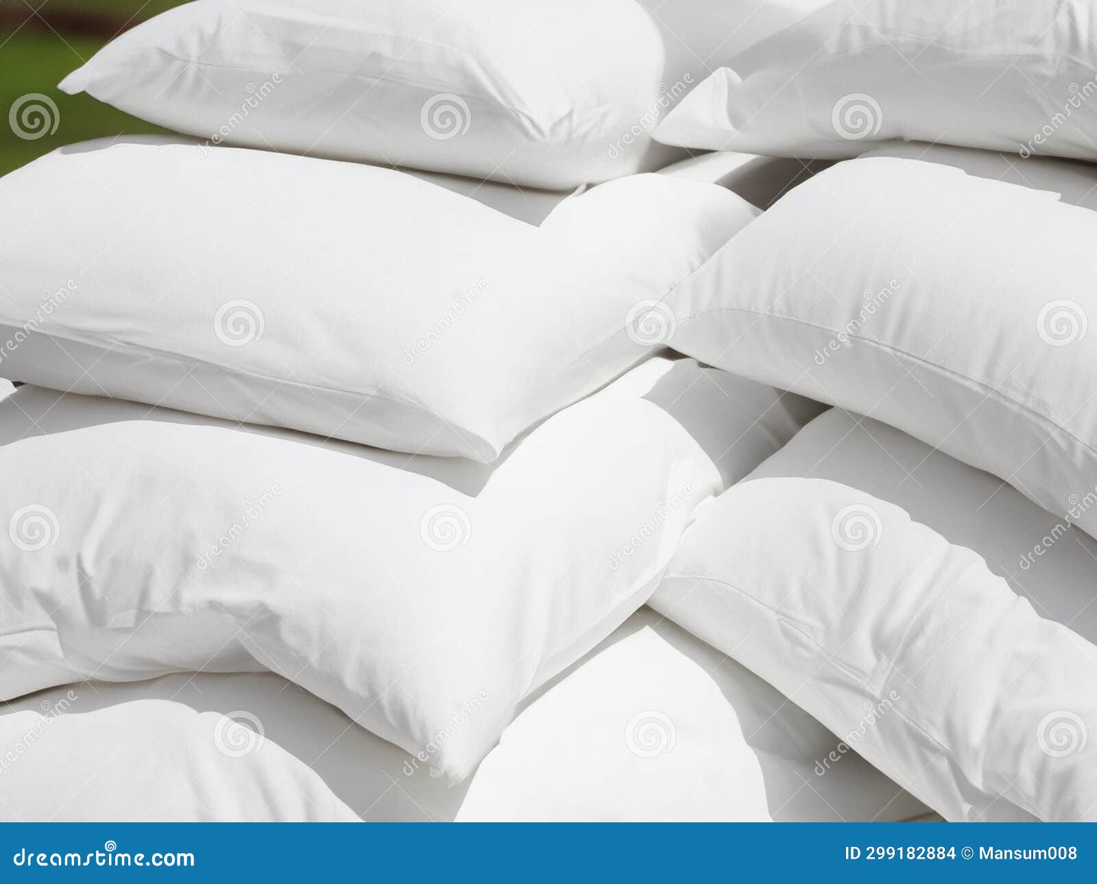 Pile of Pillows on White Bed Stock Photo - Image of pillow, design ...
