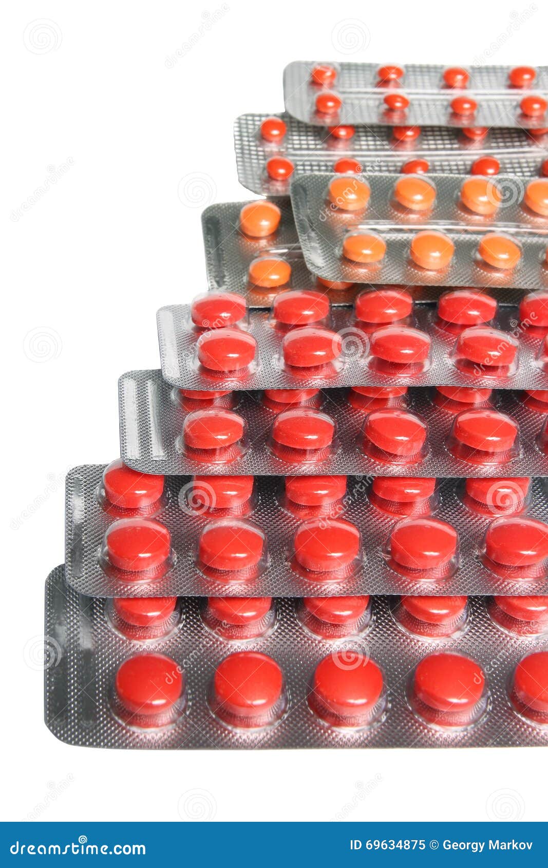 Pile of pills in blisters stock image. Image of chemical - 69634875