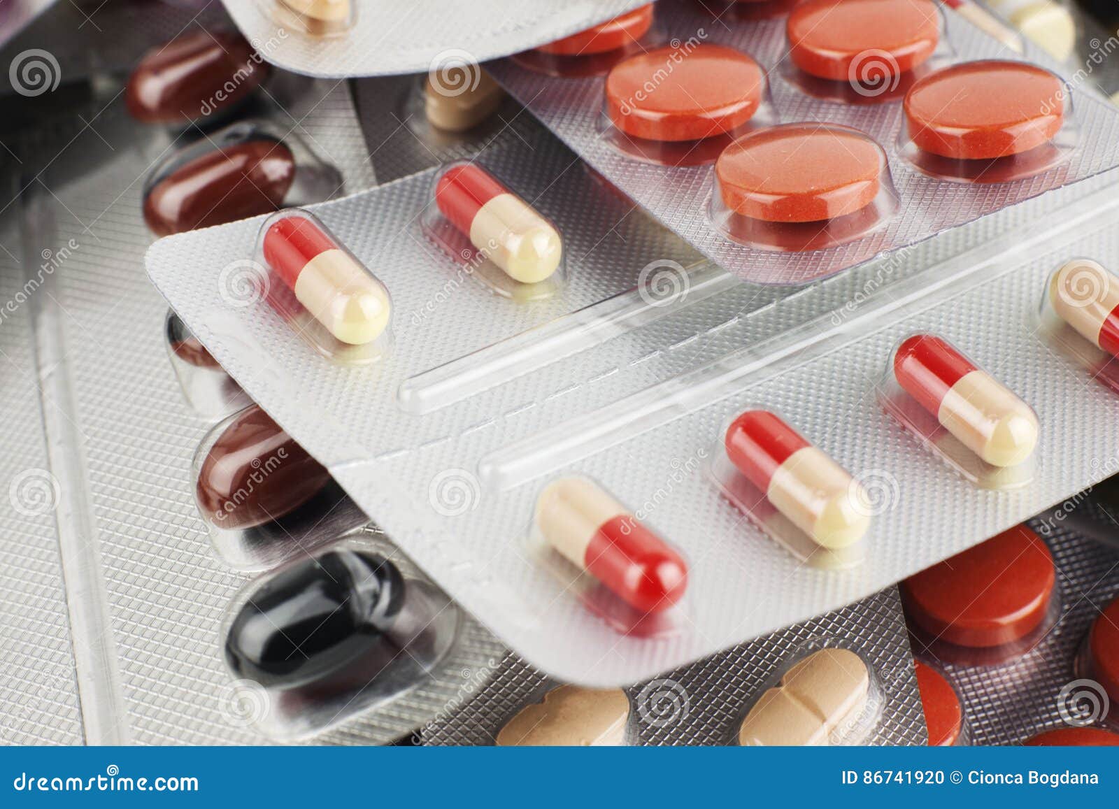 Pile of Pills of Different Colors Stock Photo - Image of health, doctor ...