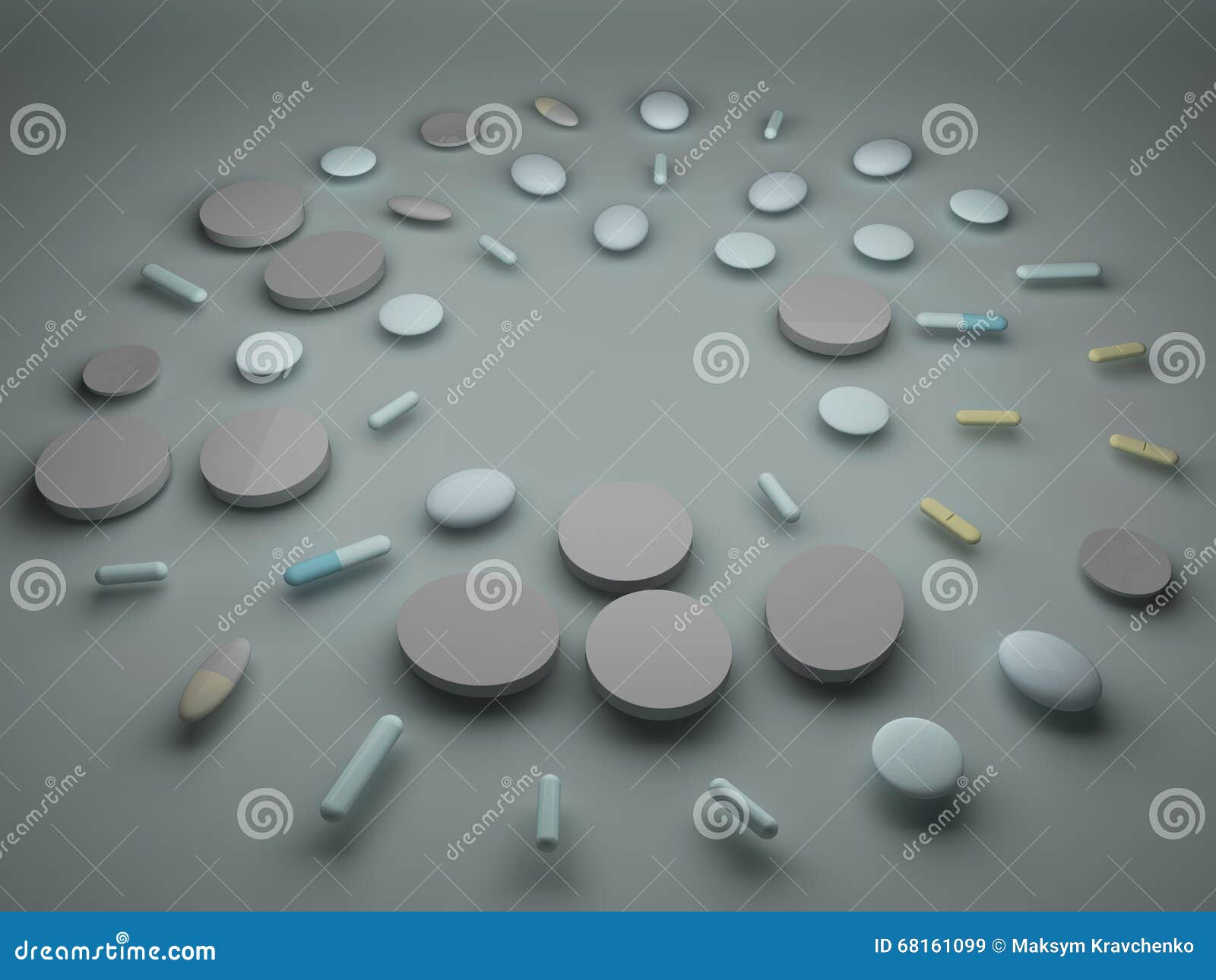 A Pile of Pills and Tablets Stock Illustration - Illustration of ...