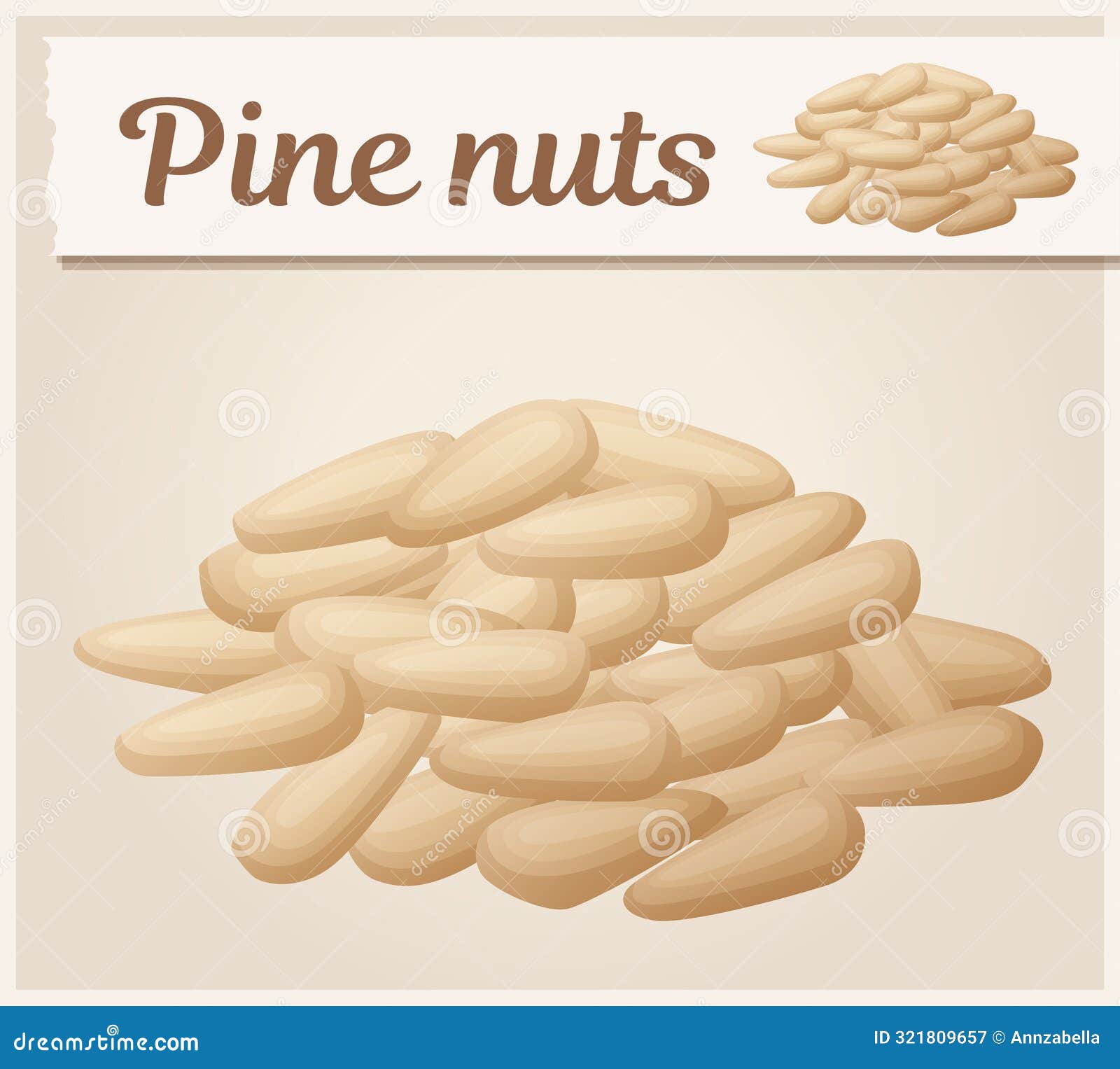 Pile of Pine Nuts without Shells Vector Icon Stock Vector ...