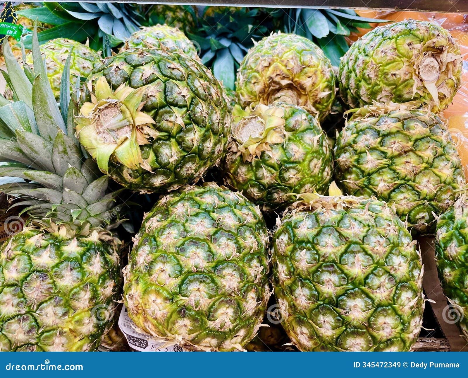 Pile of pineapple stock image. Image of object, pineapple - 345472349
