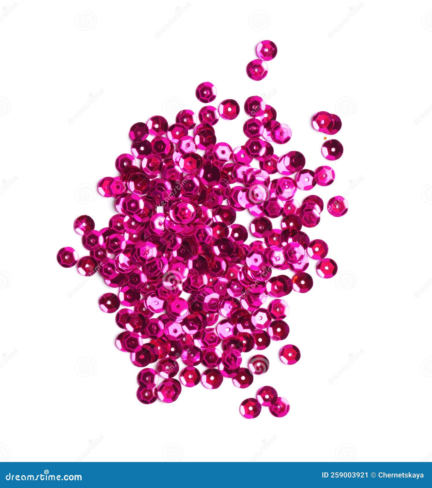 Pile of Pink Sequins Isolated on White, Top View Stock Image - Image of ...