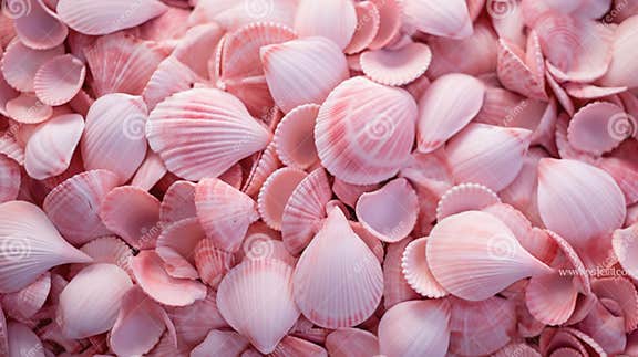 A Pile of Pink Shells, Background Image Stock Illustration ...