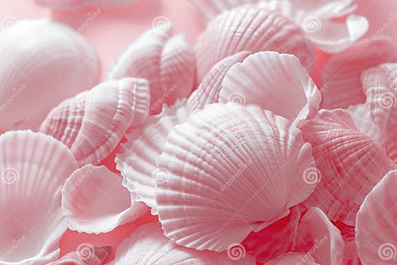 A Pile of Pink Shells, Background Image Stock Illustration ...