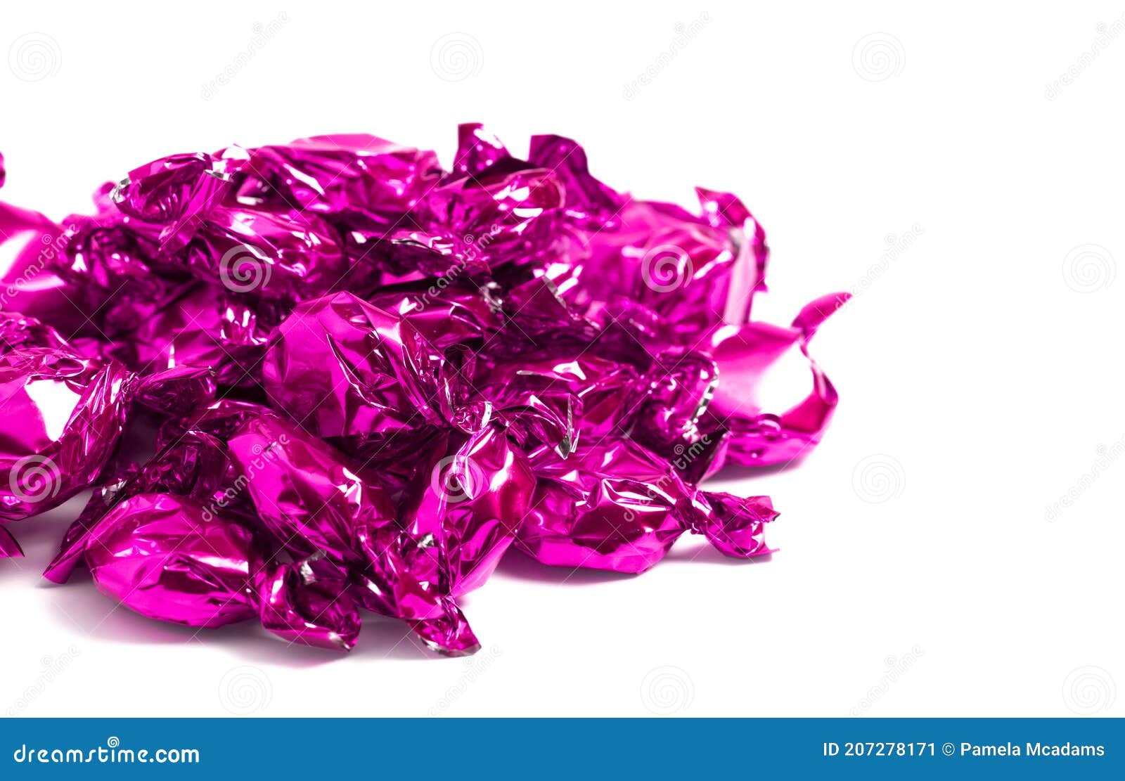 Pile of Pink Wrapped Candy Isolated on a White Background Stock Image ...
