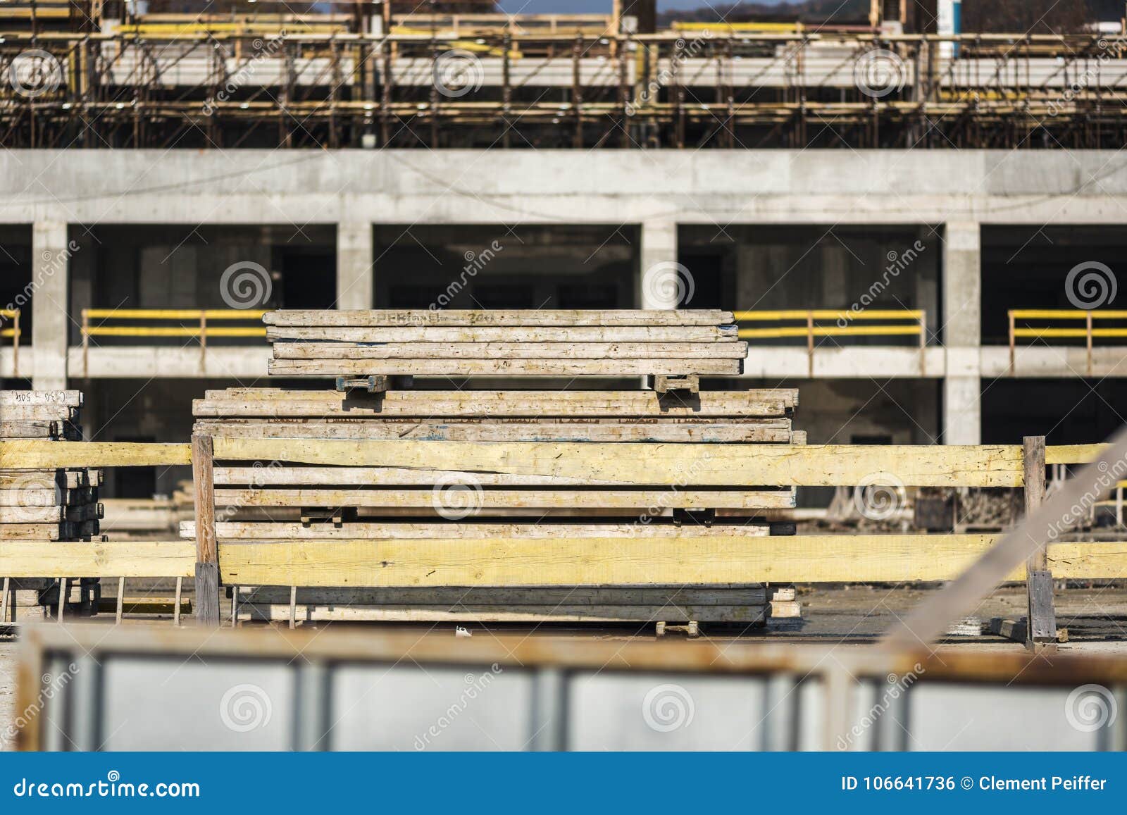 Pile of construction Plank stock photo. Image of industry - 106641736