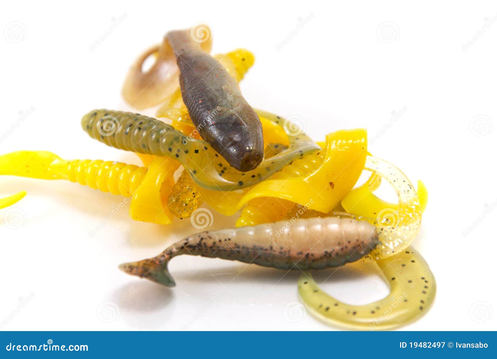 A pile of plastic bait stock image. Image of equipment - 19482497