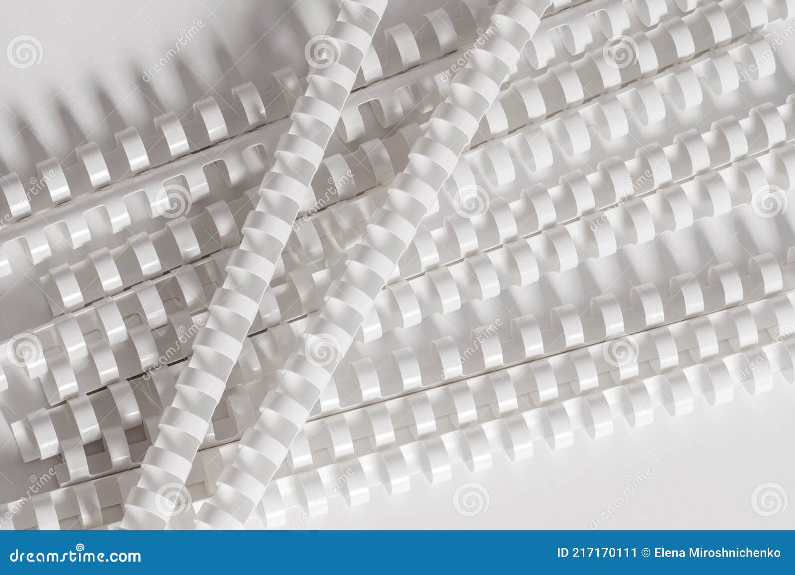 Pile of Plastic Binding Springs for Connectionv Papers, Lying Down on ...