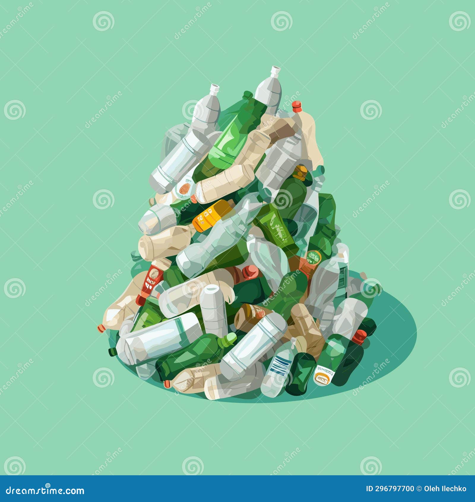 Pile of Plastic Bottles Set Isometric Vector Isolated Illustration ...