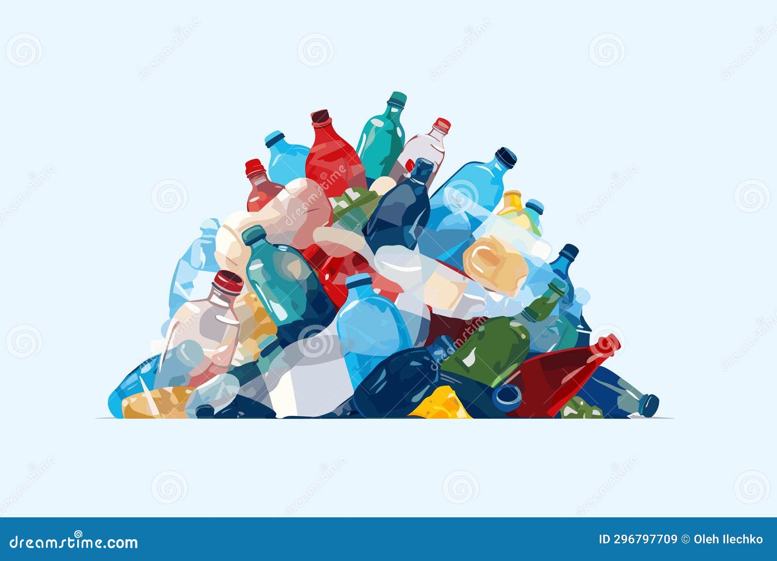 Pile of Plastic Bottles Vector Flat Isolated Illustration Stock Vector ...