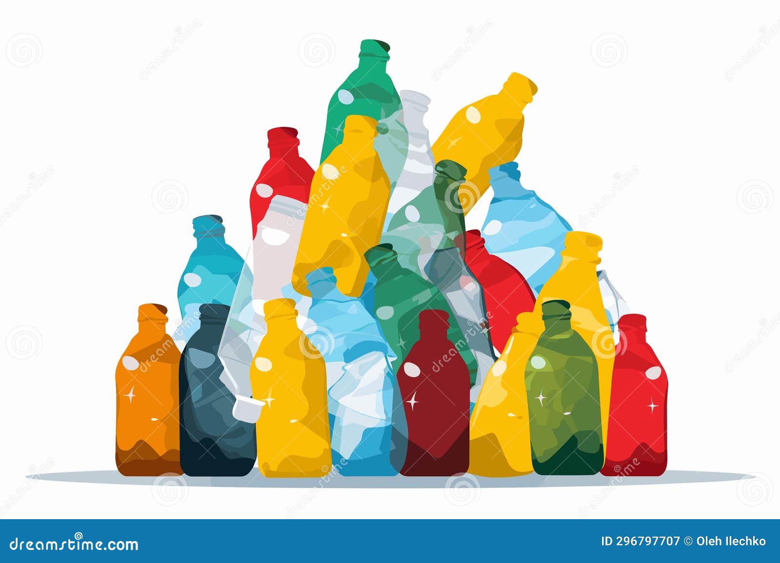 Pile of Plastic Bottles Vector Flat Isolated Illustration Stock Vector ...