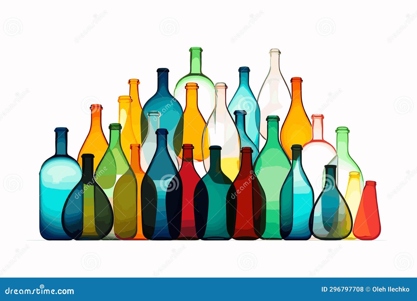 Pile of Plastic Bottles Vector Flat Isolated Illustration Stock Vector ...