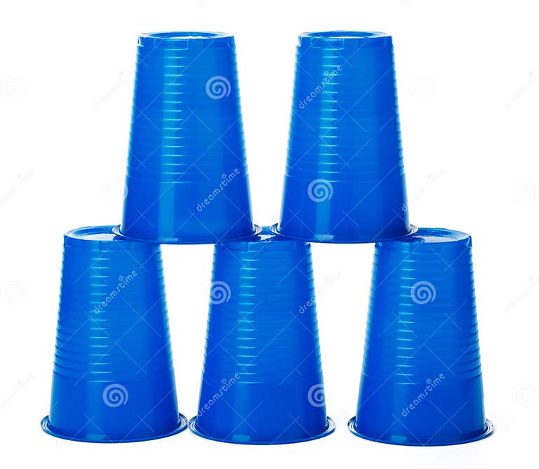 Pile of Plastic Cups on White Background Stock Image - Image of rainbow ...
